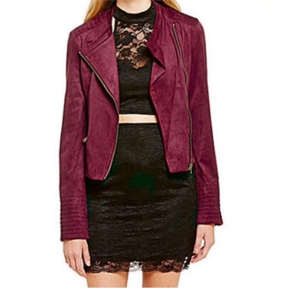 Gianni Bini | Jackets & Coats | Euc Faux Suede Gianni Bini Burgundy ...